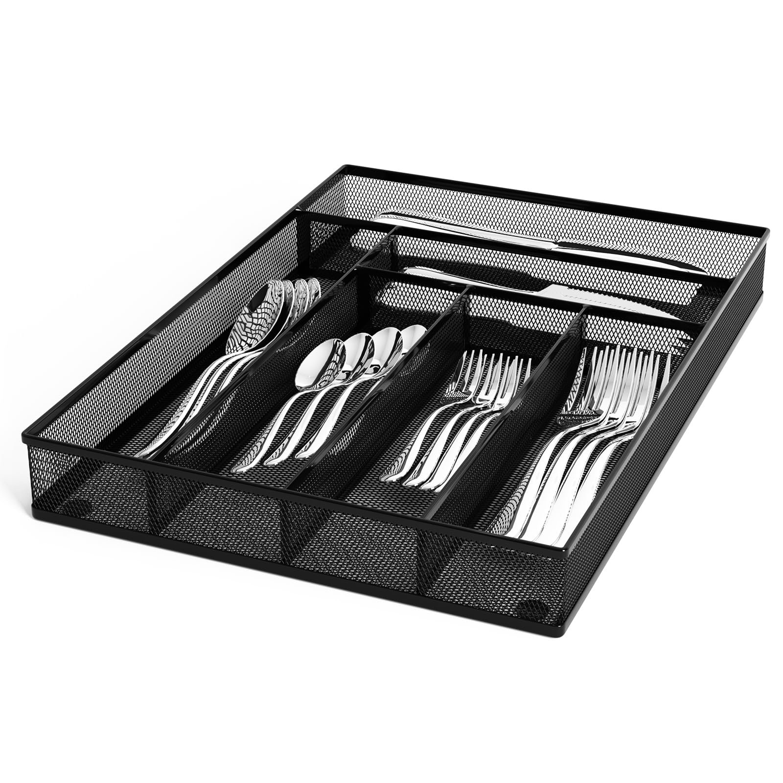 Rebrilliant Silverware Organizer Metal Mesh, Large Drawer Organizer ...