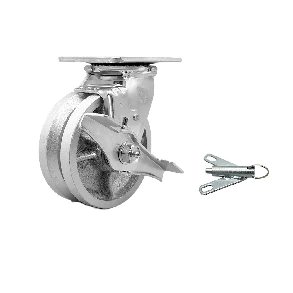 Service Caster Steel Caster with Ball Bearing and Brake/Swivel Lock ...
