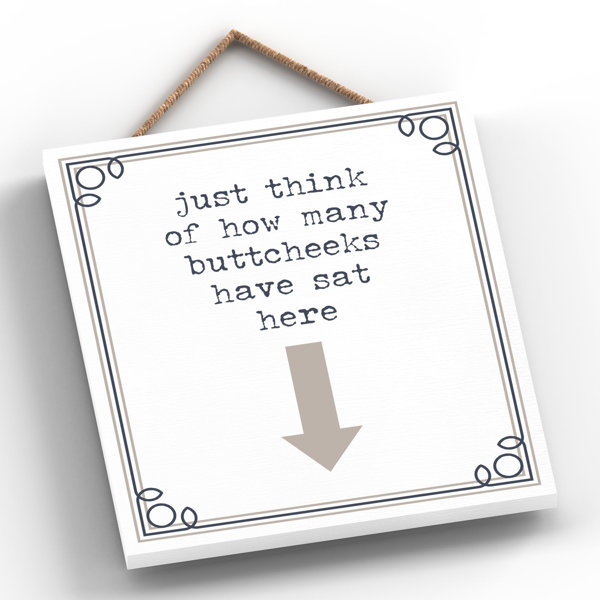 Happy Larry Buttcheeks Have Sat Here - Unframed Typography on Wood ...