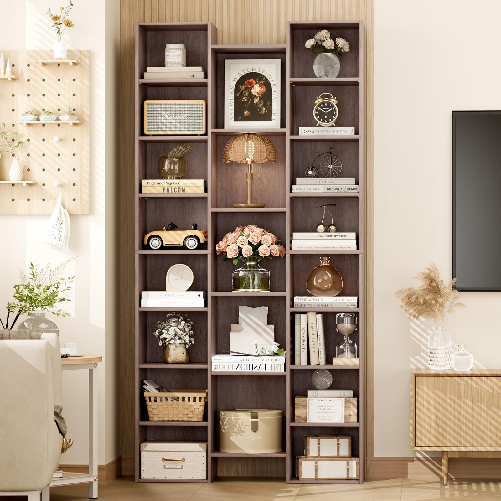 Latitude Run® Tall Bookshelf 8 Tier Media Storage Tower Rack | Wayfair