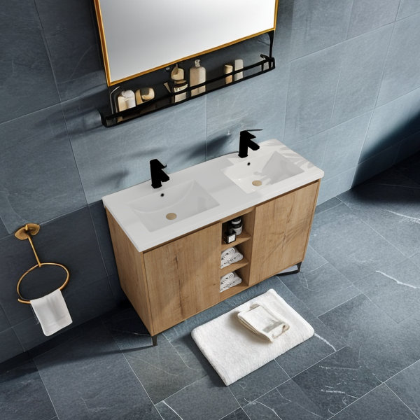 Latitude Run® Ensemble de meuble-lavabo double 47 po avec plateau ...