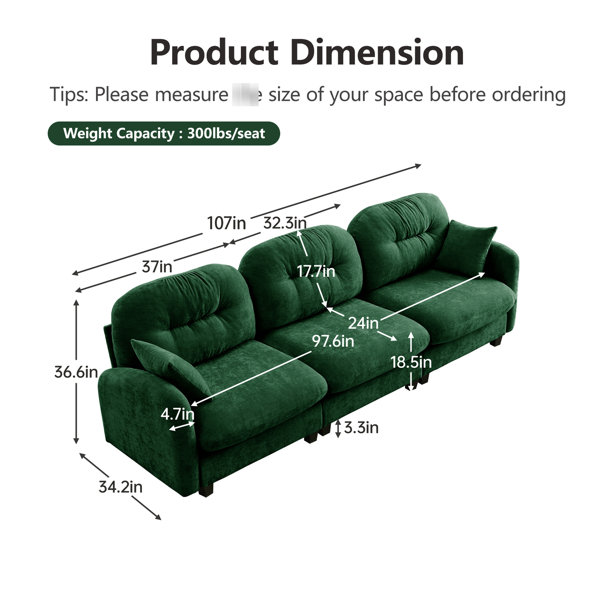 Latitude Run® Pink Three - Modular With Soft Chenille Upholstery, High ...