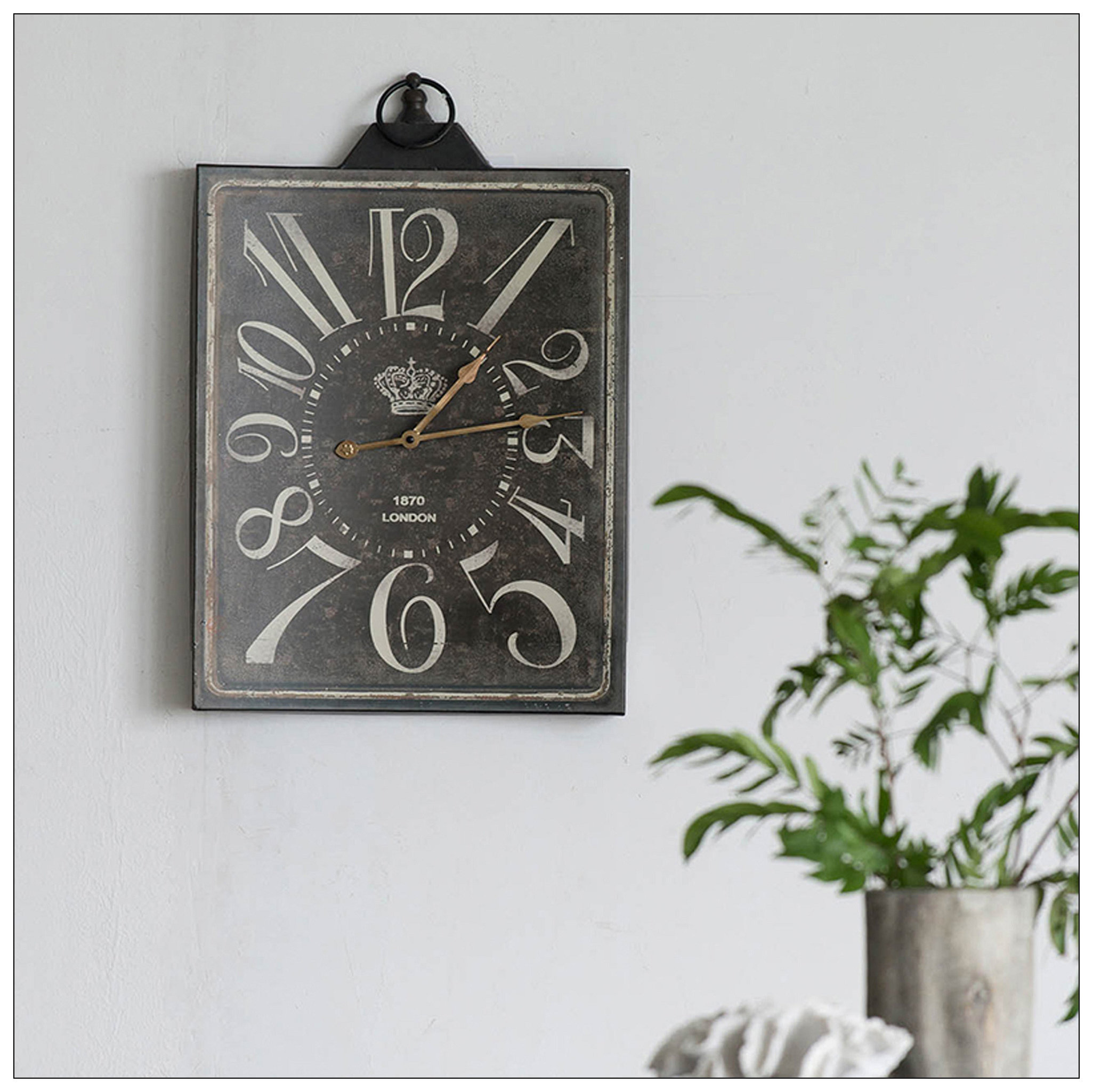 Trent Austin Design Large Vintage Rectangular Wall Clock With Numerals ...