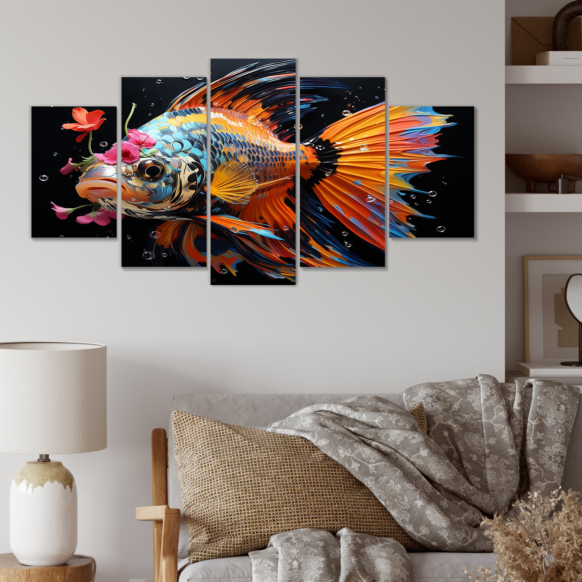 Beachcrest Home™ Pink Butterfly Fish Ocean Dance - Butterfly Fish ...
