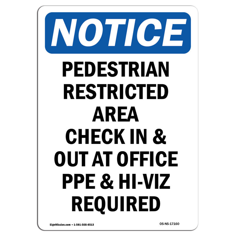 SignMission Pedestrian Restricted Area Check Sign | Wayfair