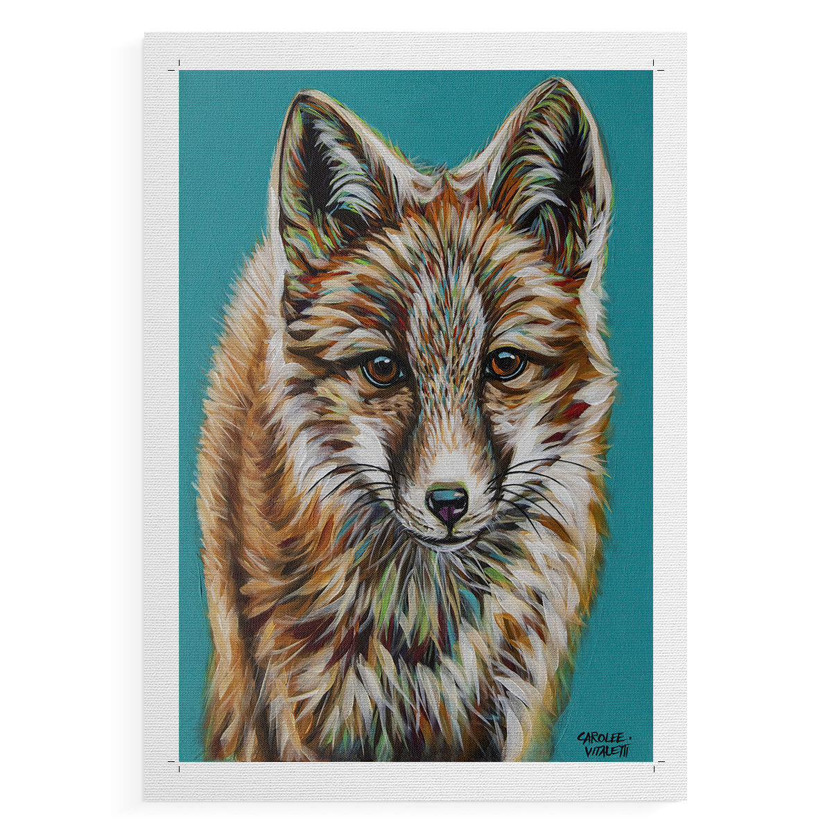 Alcott Hill® Teal Fox -Canvas Print Only - NOT FRAMED | Wayfair