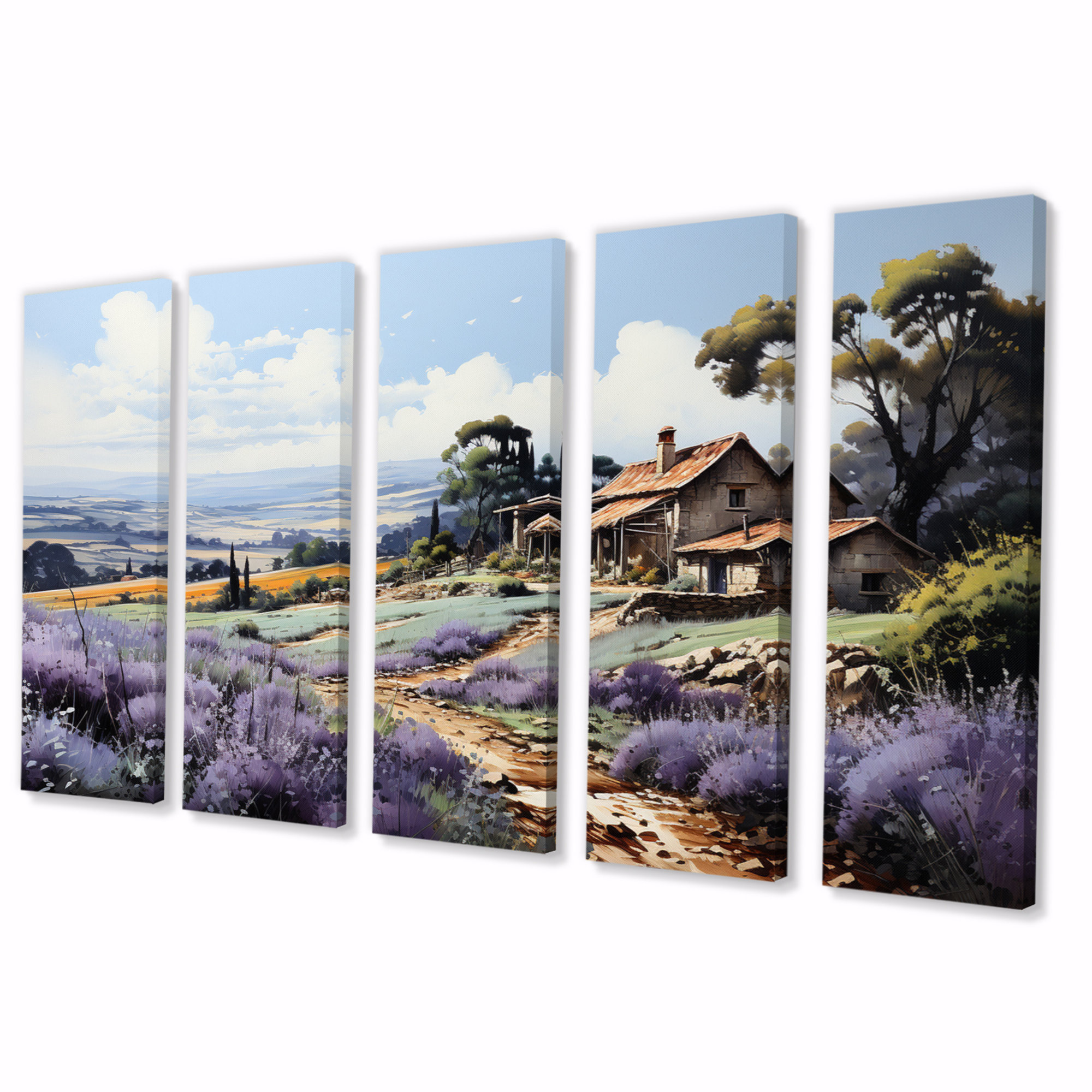 Design Art French Misty Morning In Provence II - French Canvas Print ...