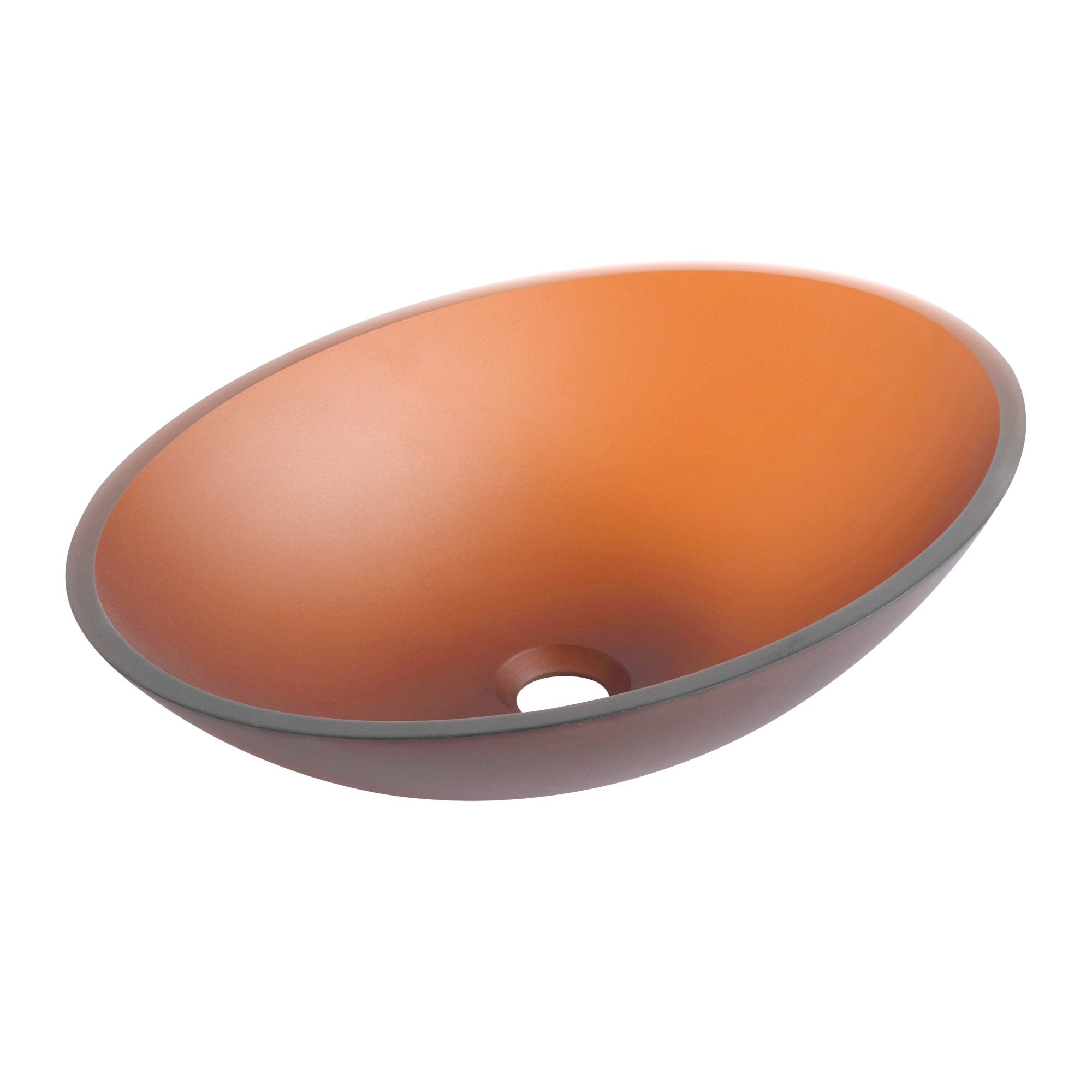 Rosefray Matte Tea Tempered Glass Oval Bathroom Vessel Sink - Wayfair ...