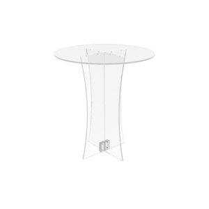 Ivy Bronx Clear Plexiglass Lucite Acrylic Round Dining/ Tradeshow Table ...