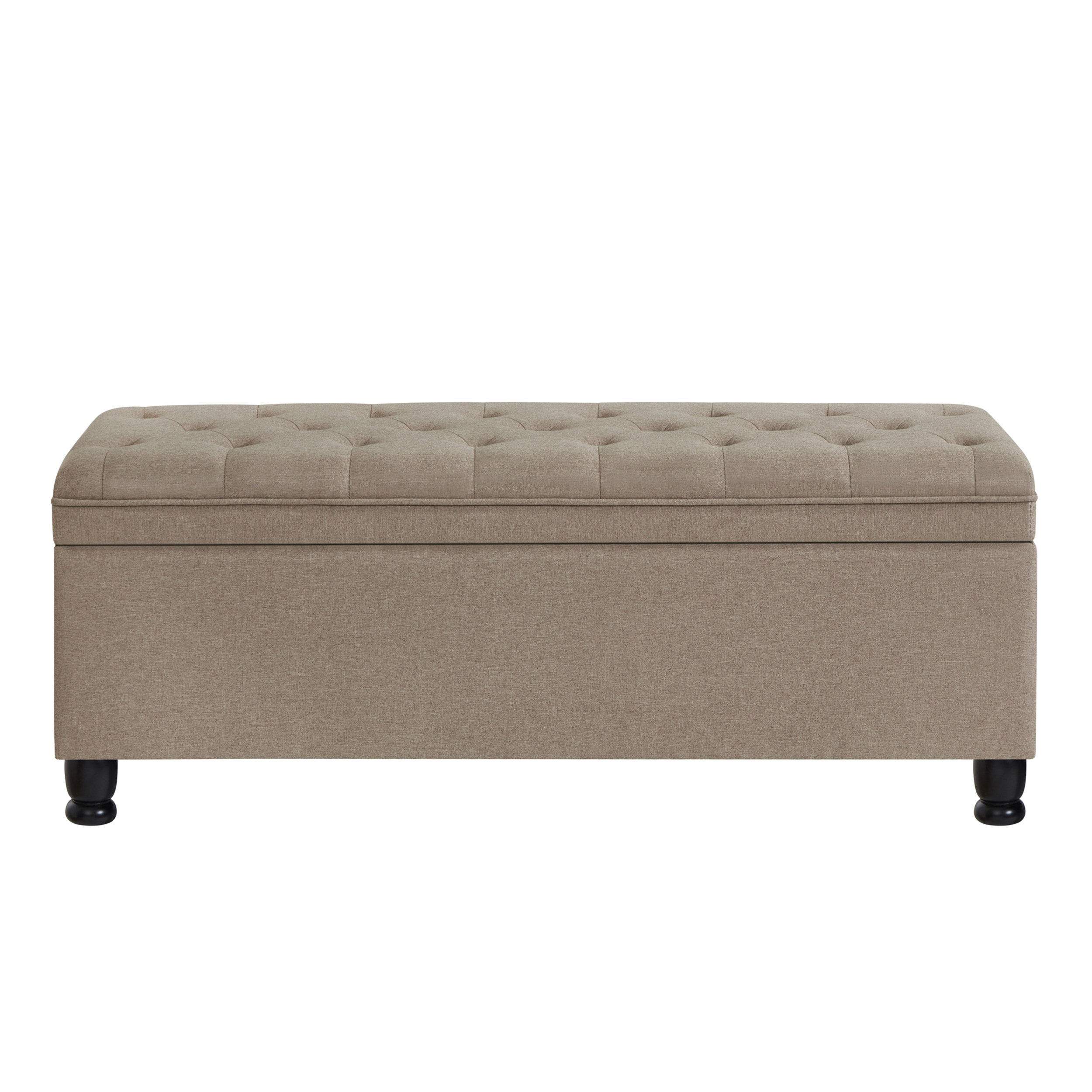Canora Grey Upholstered Tufted Button Storage Bench - Linen Fabric ...