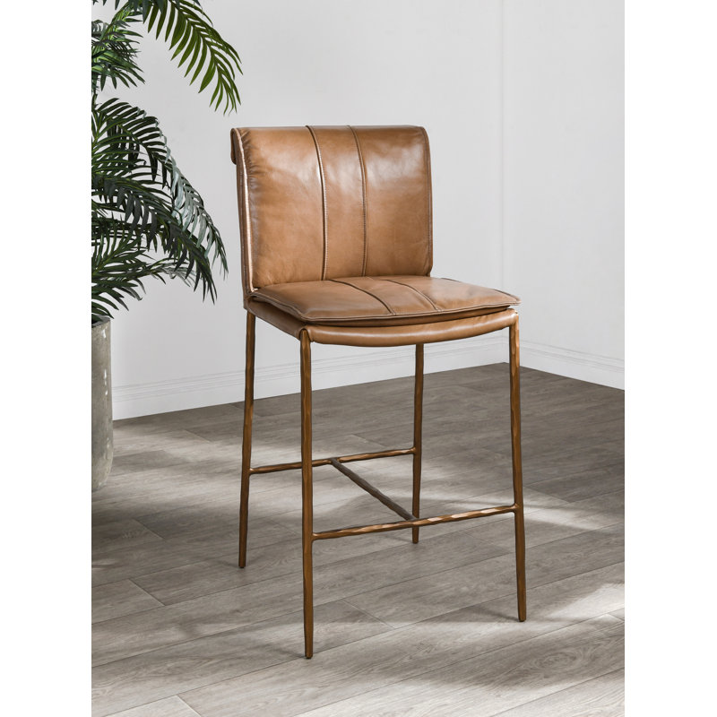 Classic Home Mayer Leather Stool & Reviews | Wayfair