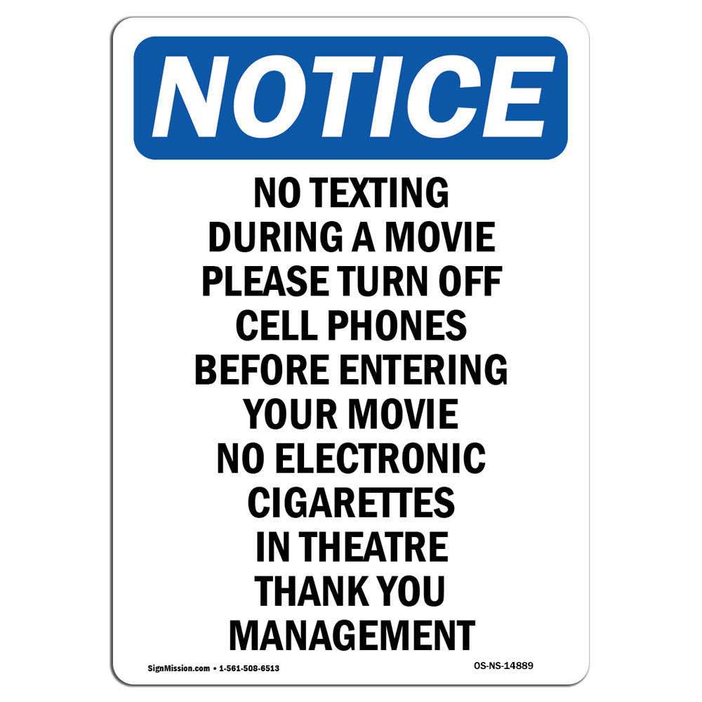 SignMission No Texting During a Movie Please Sign | Wayfair