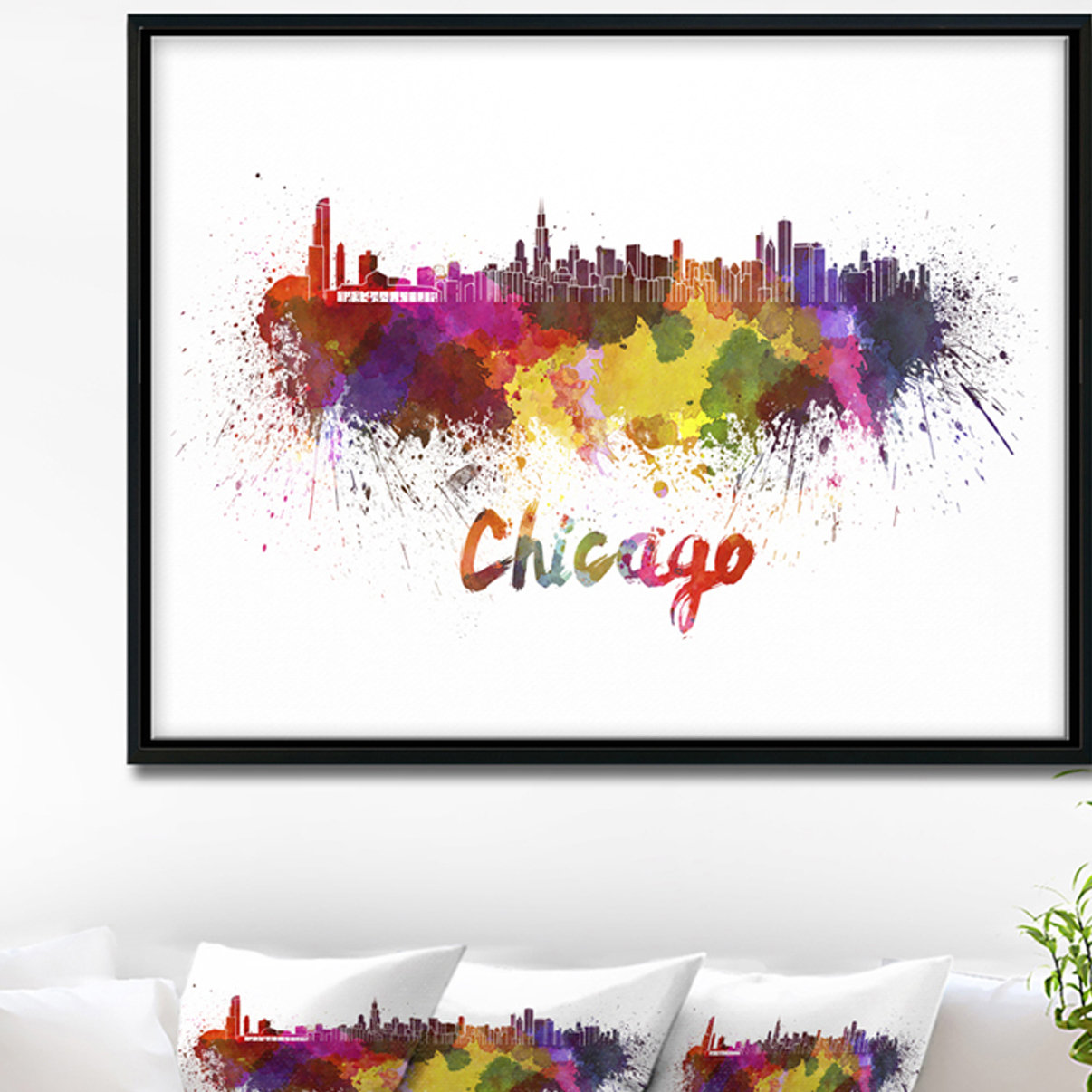 East Urban Home 'Chicago Skyline' Framed Painting on Wrapped Canvas ...