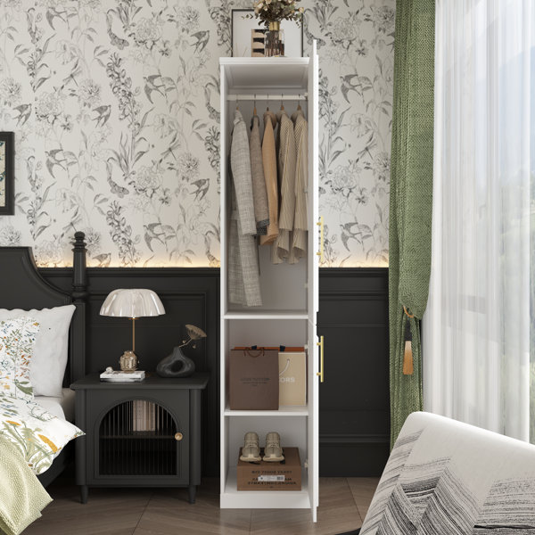 Winston Porter Compact Wardrobe With Dual Doors, Space-Saving Design ...