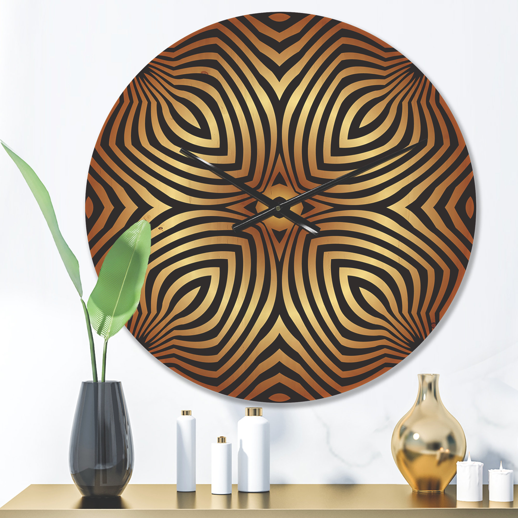 East Urban Home Convex Symmetrical Ellipse Wall Clock | Wayfair