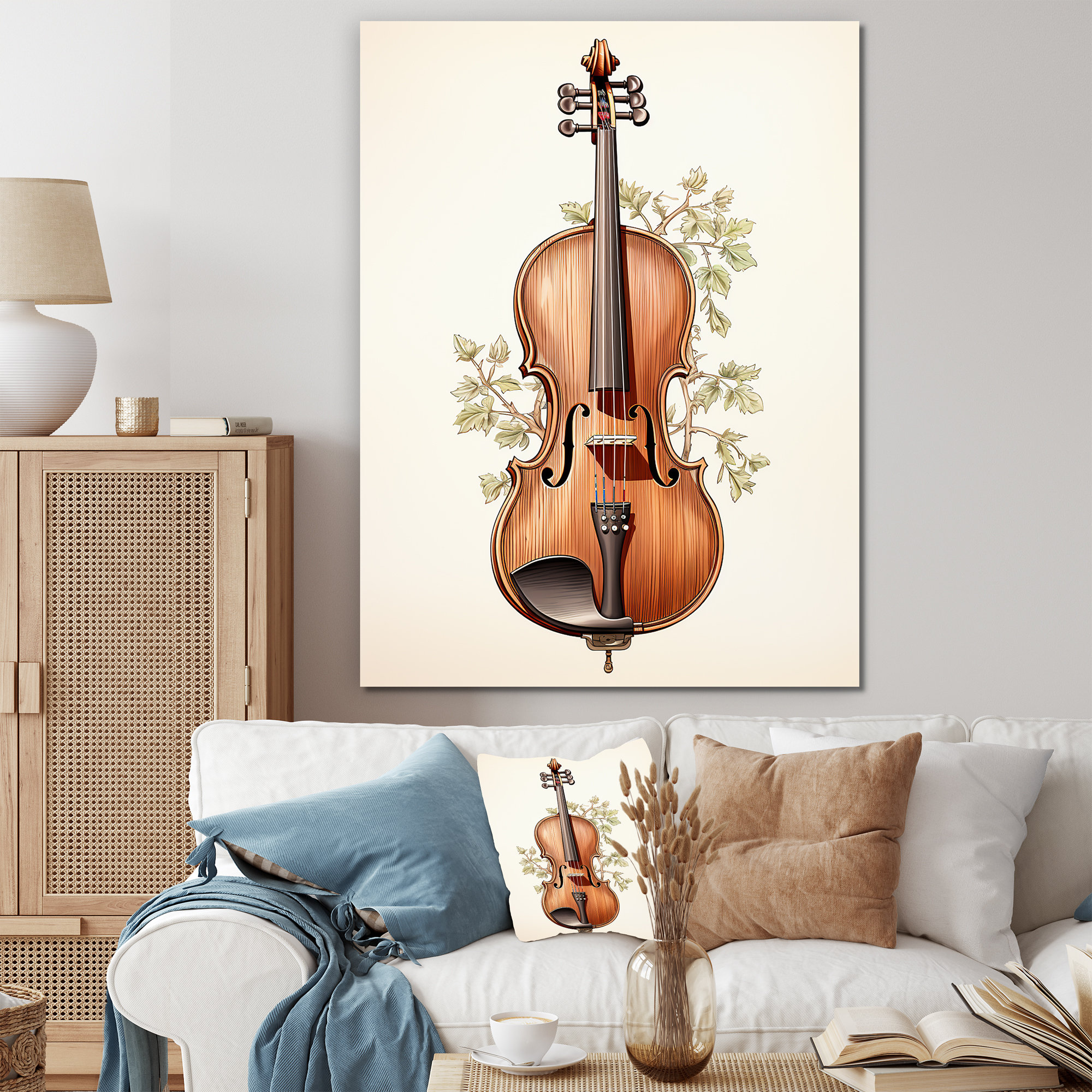 Winston Porter Brown Brooding Burgundy Cello Music II - Music Wall Art ...