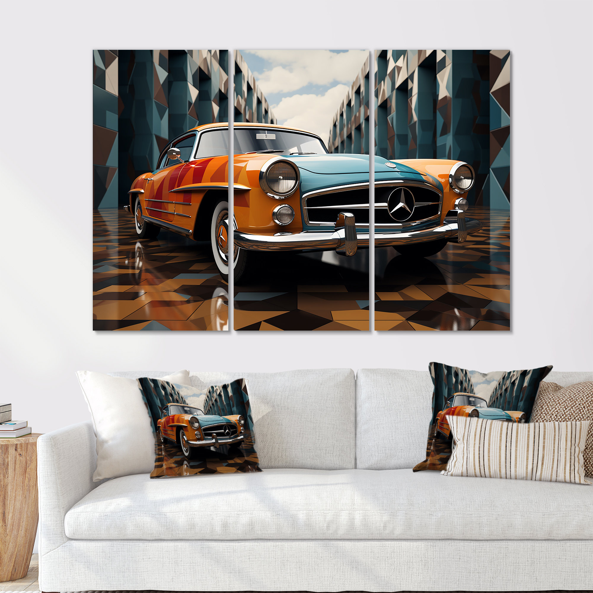 George Oliver Cubist Interpretation Of A Vintage Car I - Car Vintage ...