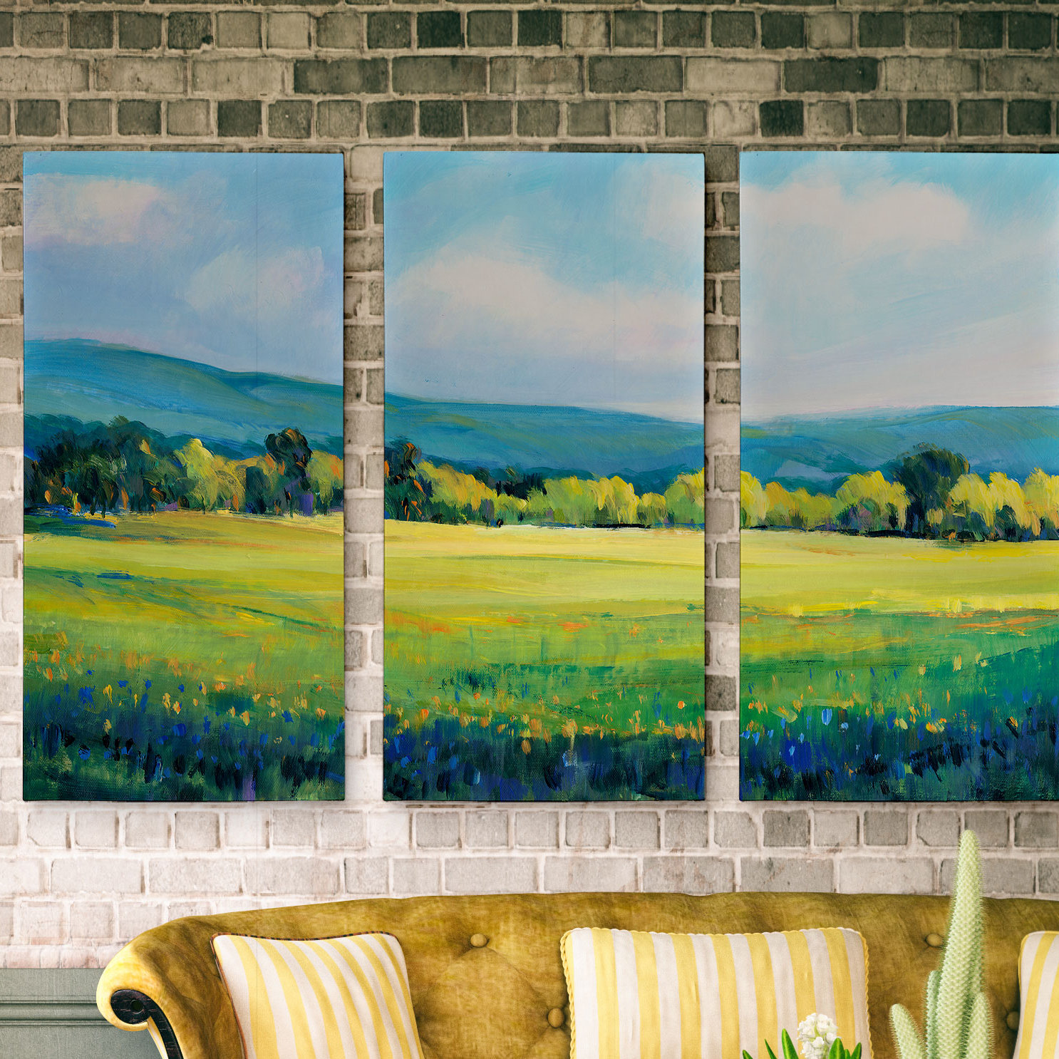 Charlton Home Partly Cloudy II - Multi-Piece Image Print on Canvas ...