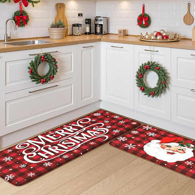 One Allium Way® Christmas Kitchen Rugs Set of 2 | Wayfair
