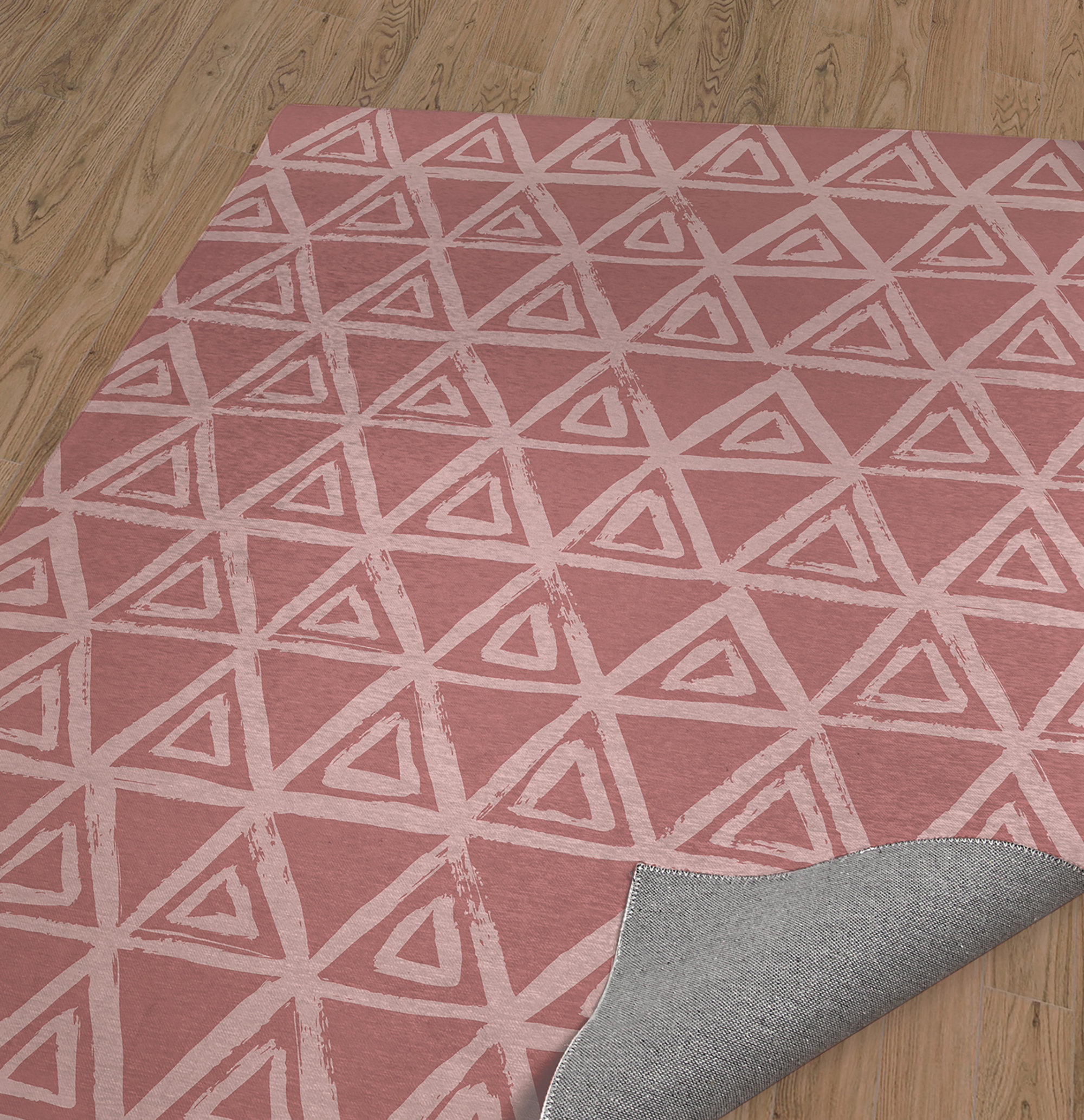 George Oliver Geometric Dusty Rose Area Rug | Wayfair