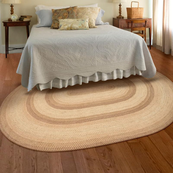 Gracie Oaks Cookie Dough Jute Brown Braided Rug a Country Rug For ...