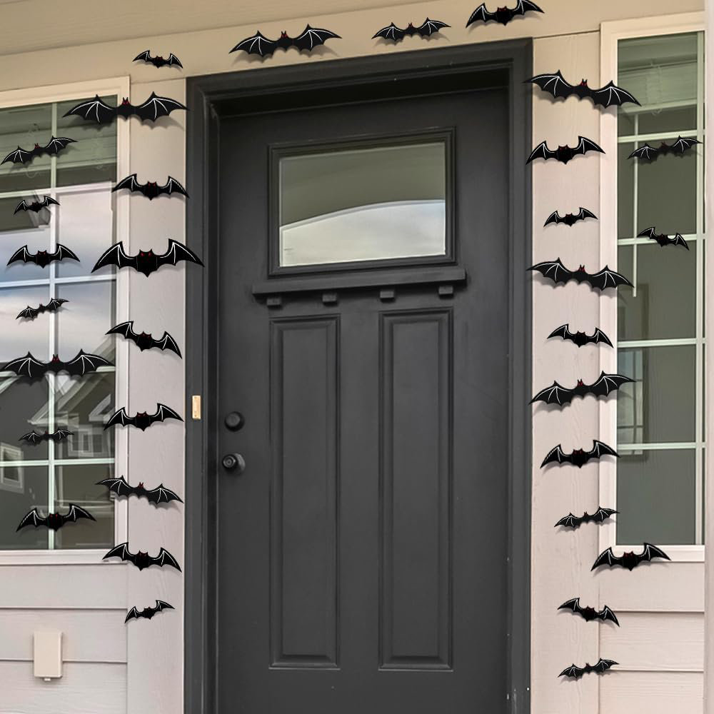 The Holiday Aisle® 90 Pcs 3D Bats For Halloween Decor, Halloween Bats ...