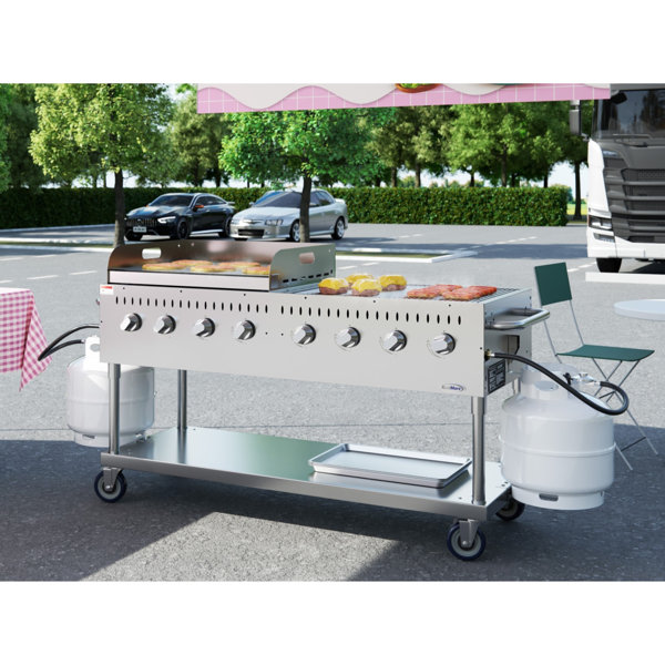 KoolMore 60 in. 8-Burner Commercial Outdoor Propane Gas Grill with 30 ...