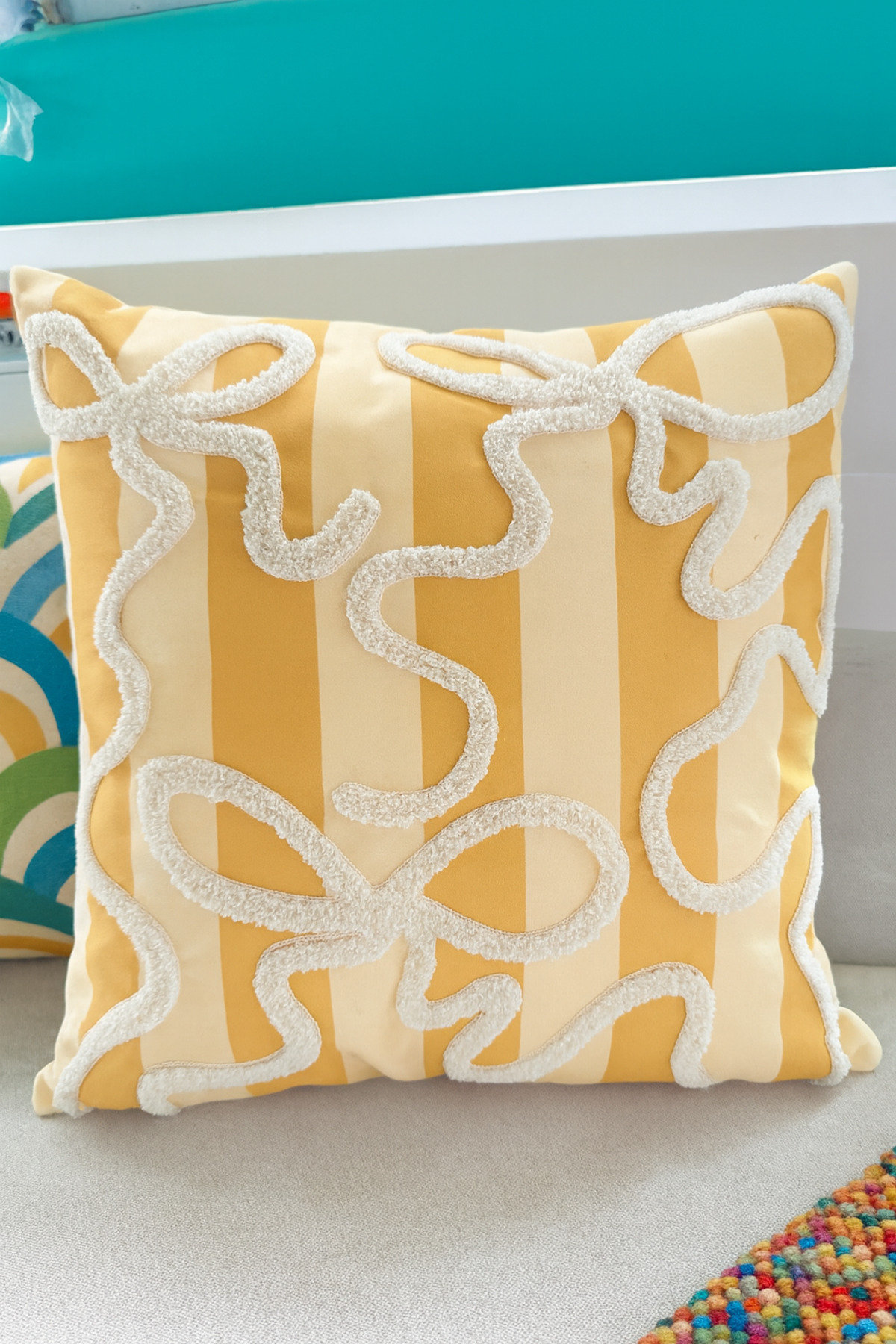 Sync Home Punch Embroidered Cushion Cover - 43*43 Cm - Bow - PNK001 ...
