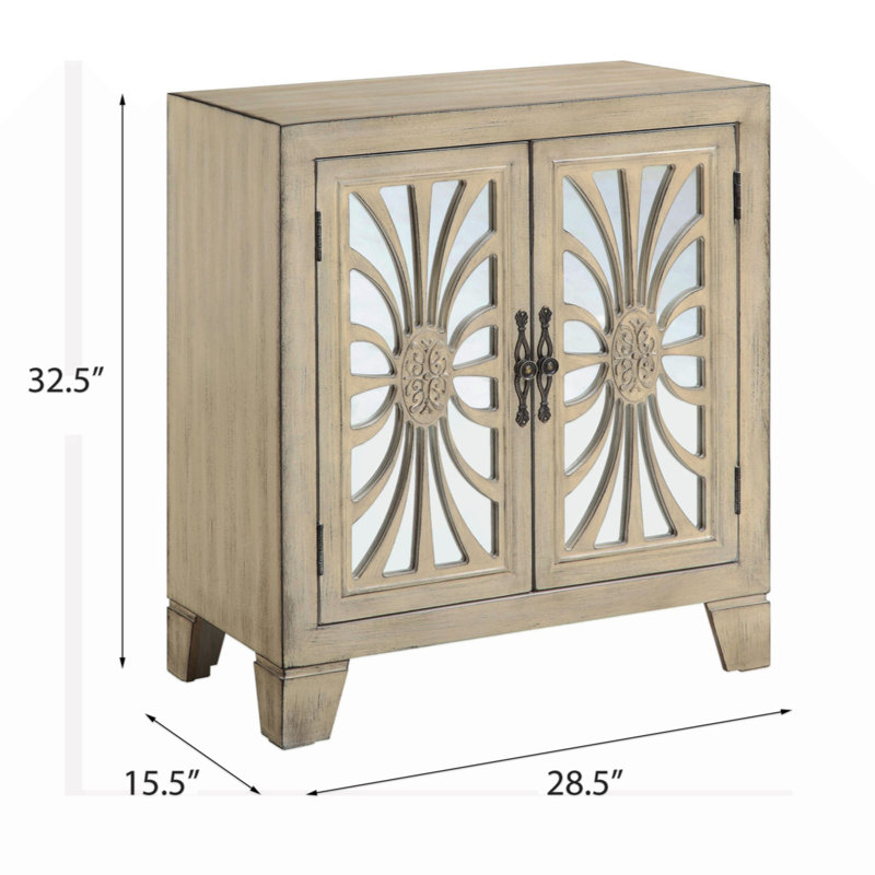 Gracie Oaks Antique Console Table With Mirrored Doors | Wayfair