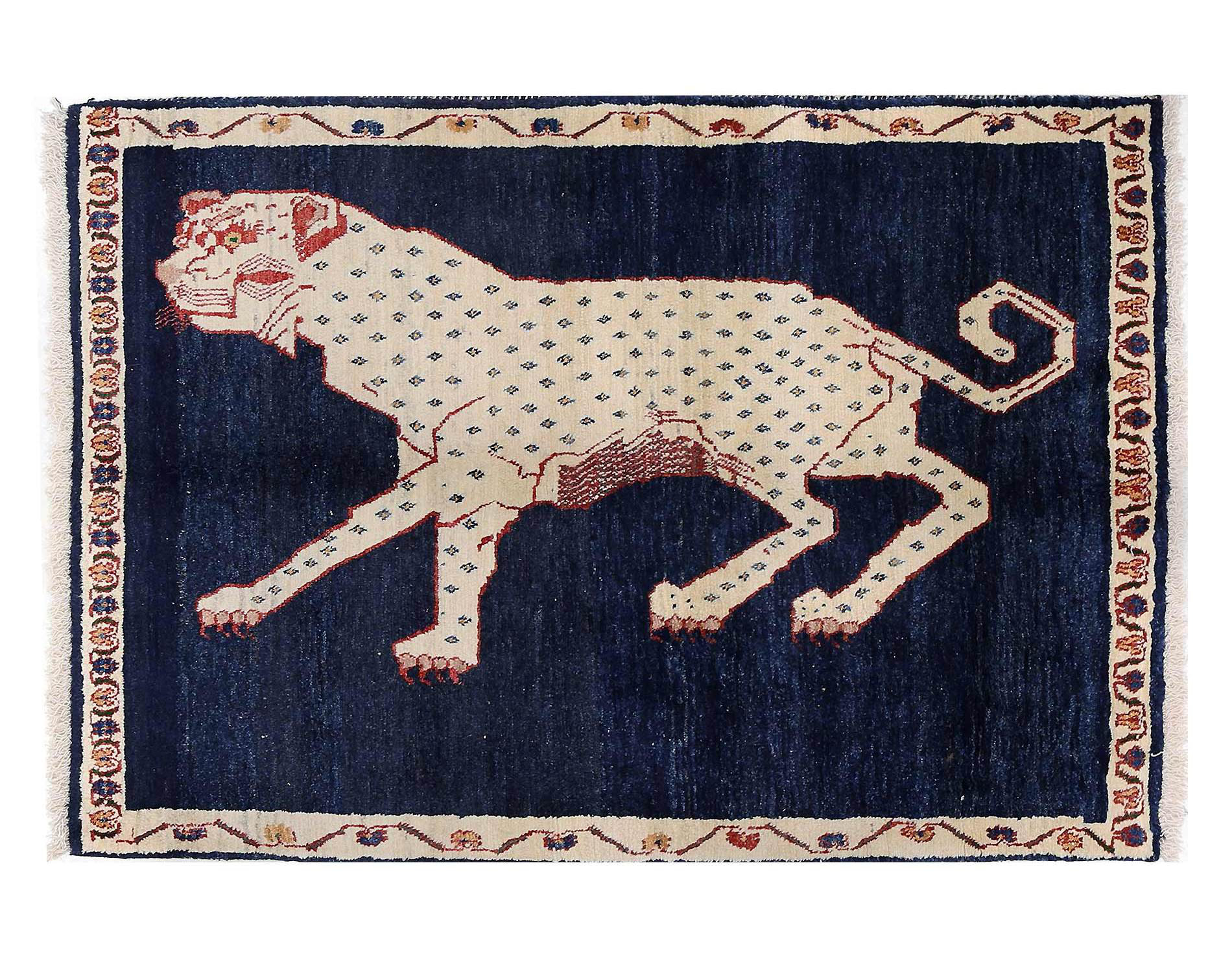 Isabelline Animal Pictorial Cheetah Hand Knotted Rug 3'3"X 4'11" | Wayfair