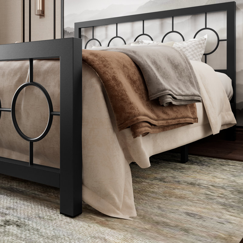 Wade Logan® Avren Oriental Vintage Style Metal Platform Bed & Reviews ...