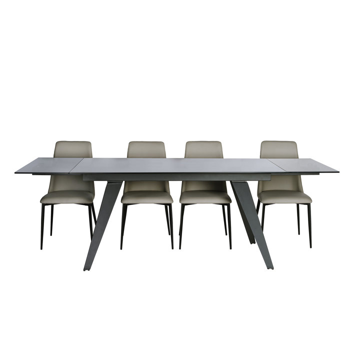 Brayden Studio® Kewei Extendable Metal Base Dining Table | Wayfair