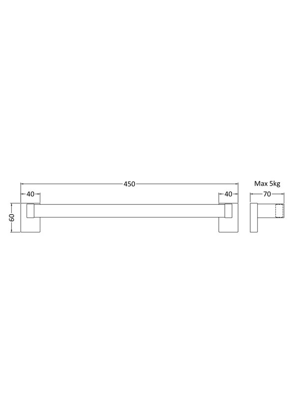 Nuie Magnetic 45cm Fixture Mounted Towel Rail | Wayfair.co.uk