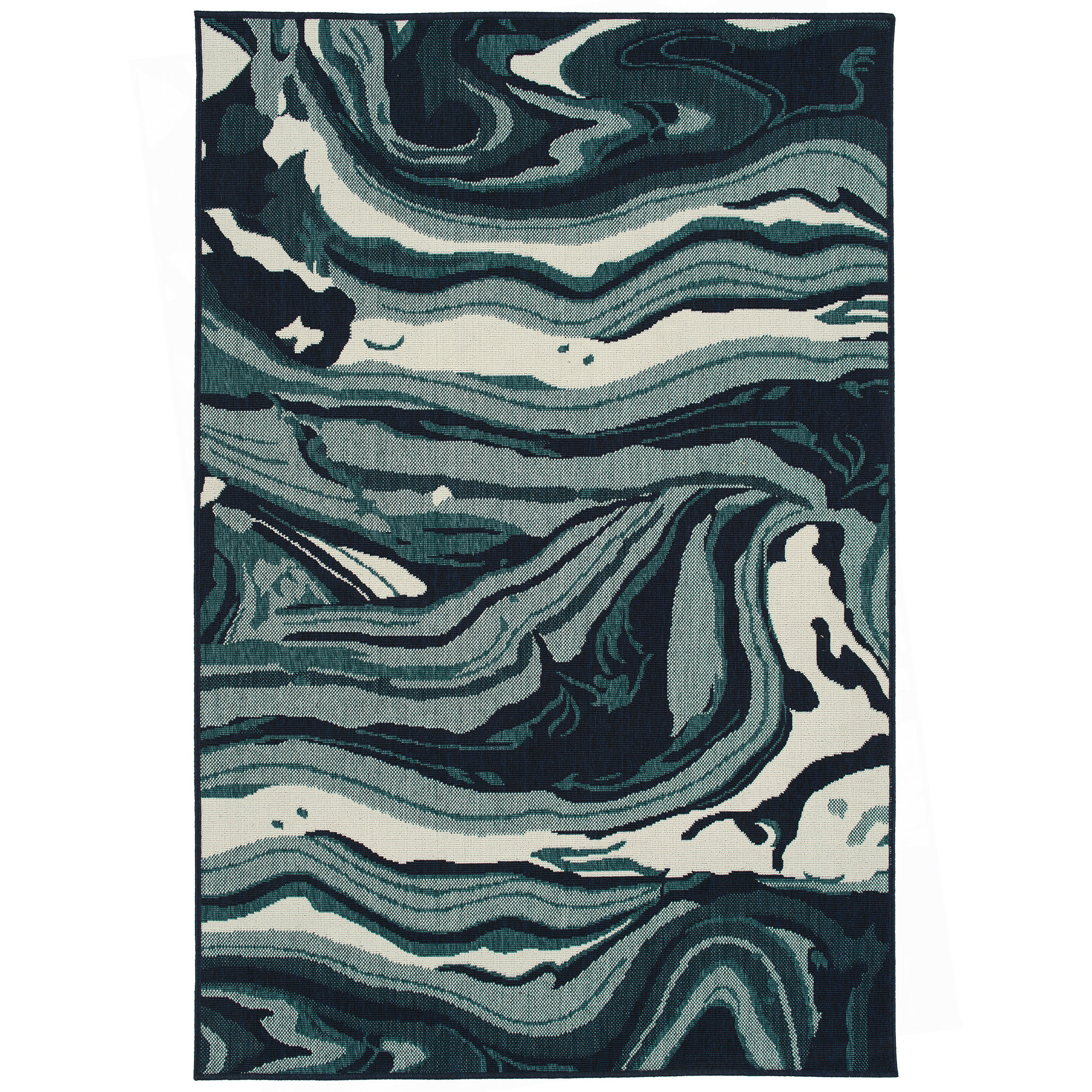 Wrought Studio™ Modern, Abstract, Textured Cut Pile Rectangle Throw Rug ...