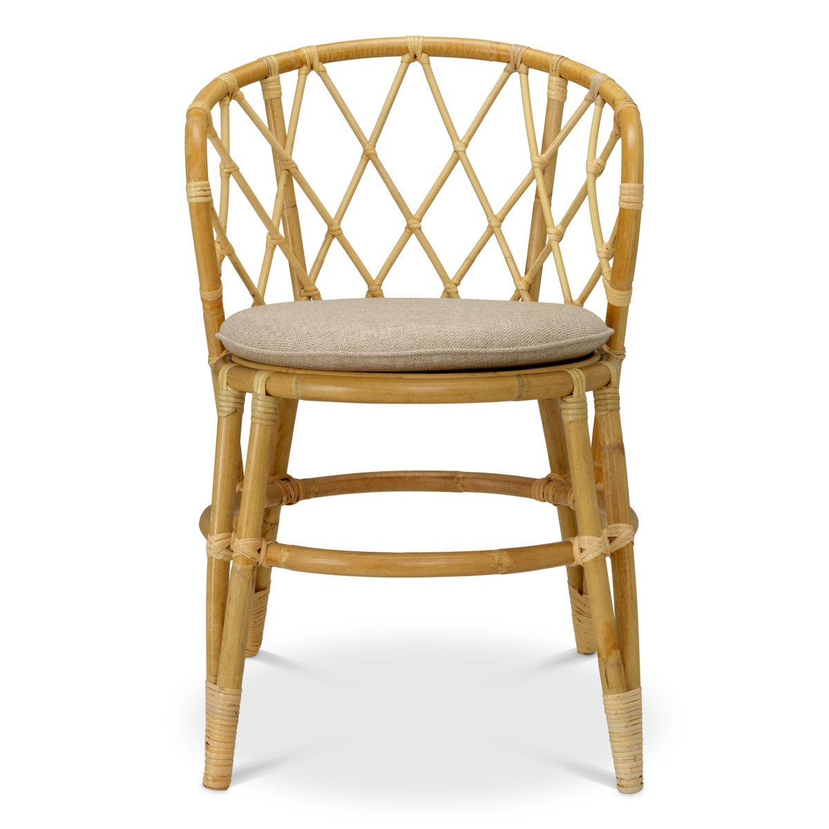 Eichholtz USA Dining Chair Alvaro Natural Rattan Incl Cushion | Perigold
