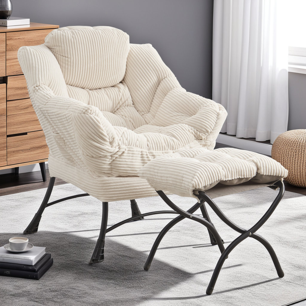 George Oliver Modern Lounge Accent Chair Lazy Chair, Ergonomic Reading ...