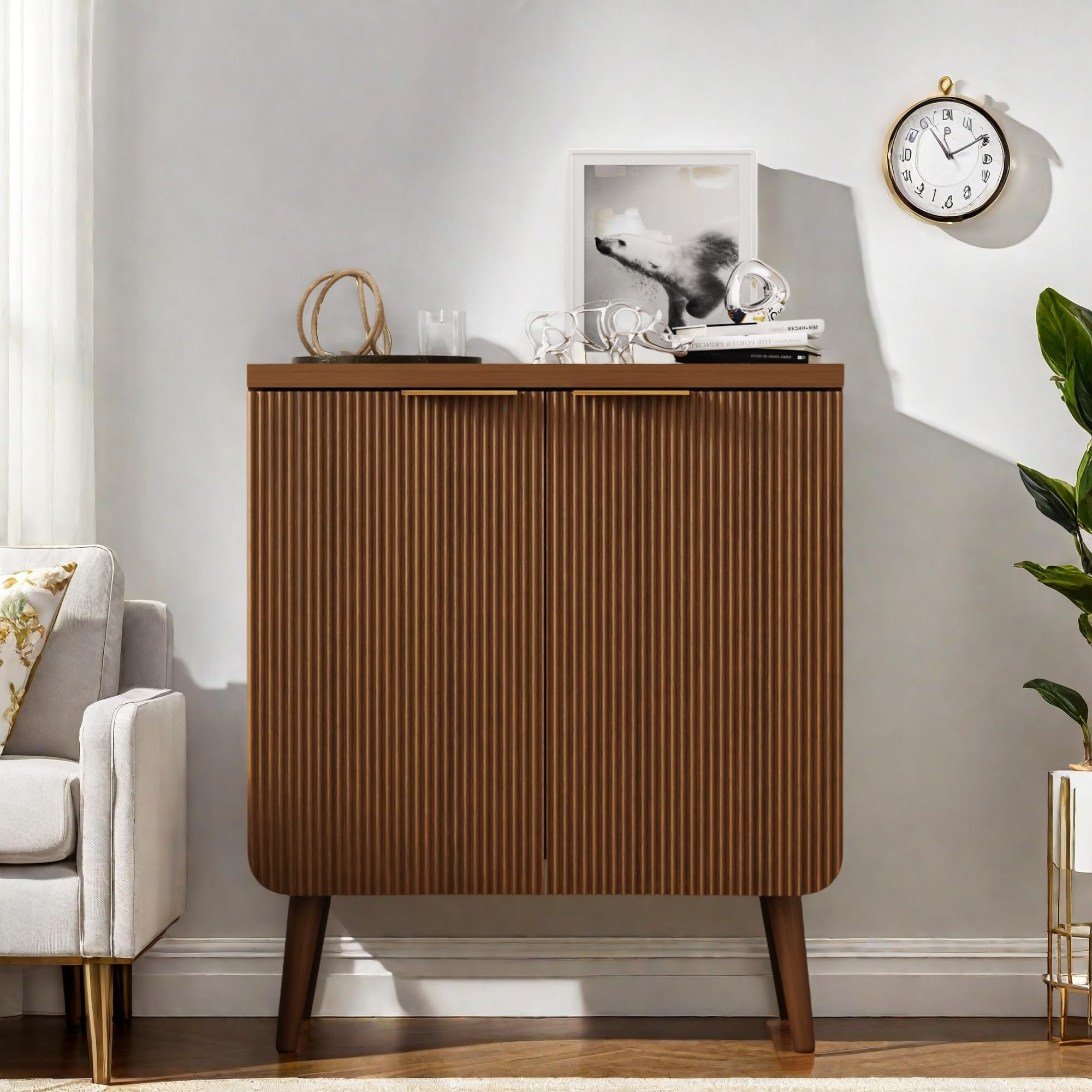 George Oliver Storage Cabinet With Doors, Modern Kitchen Buffet Cabinet ...