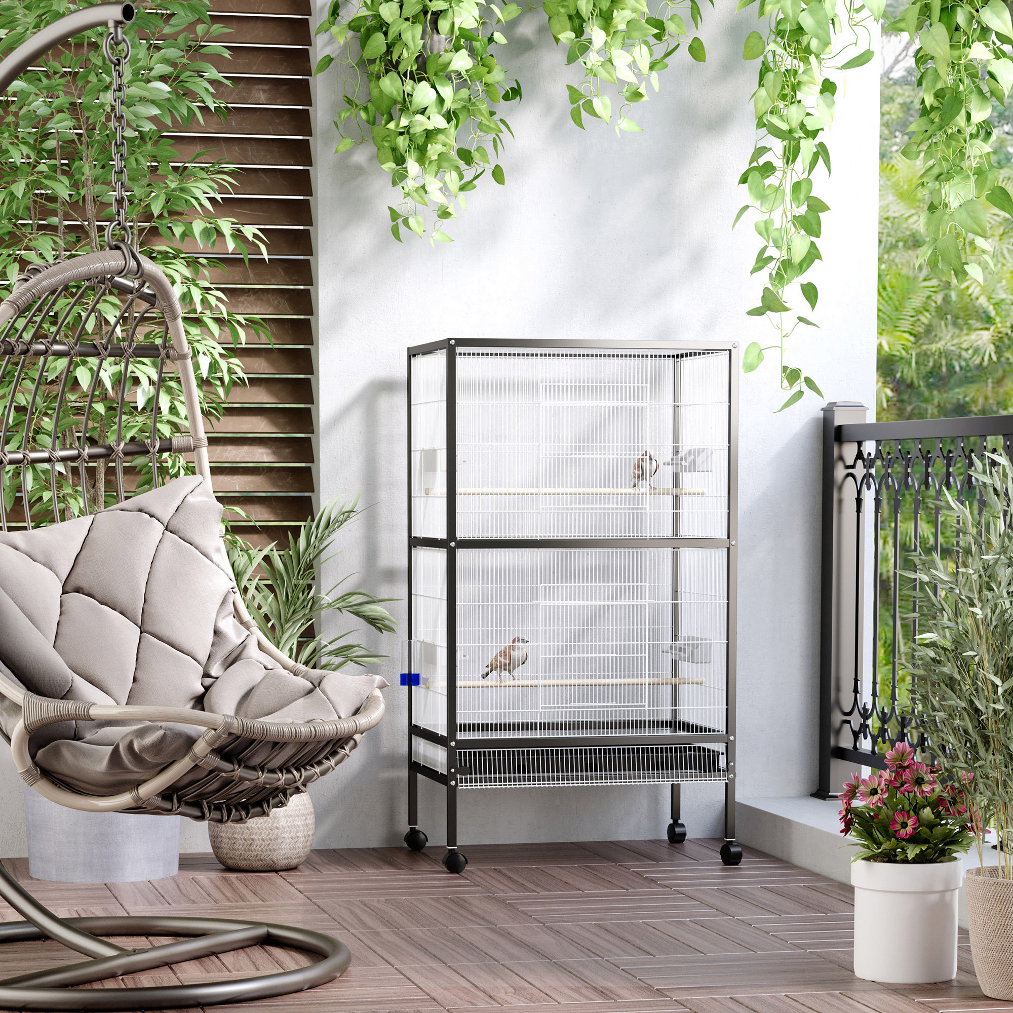 Archie & Oscar™ Extra Large Portable Rolling Iron Aviary Flight Bird ...