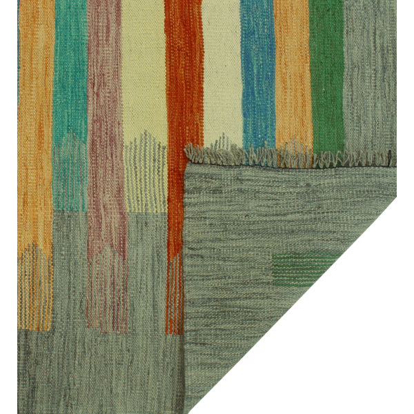 Union Rustic Breckyn Flatweave Wool Striped Rug | Wayfair