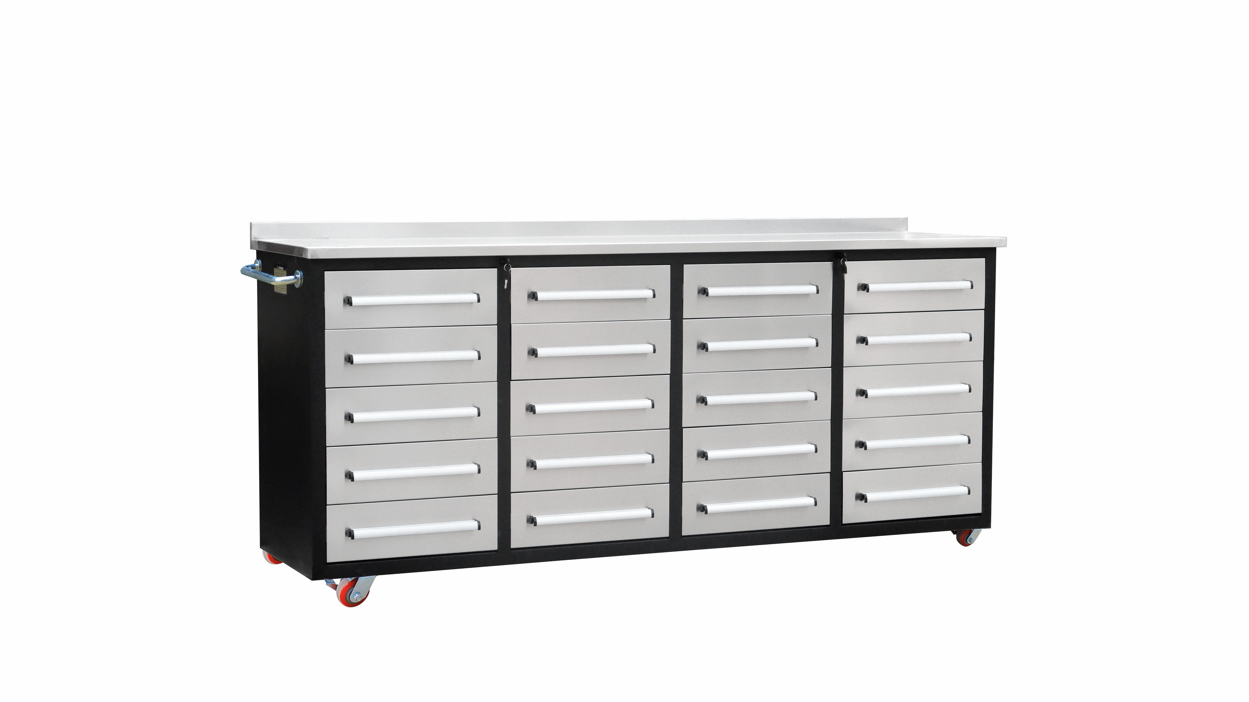 WFX Utility™ 7Ft Storage Cabinet With Work Bench (20 Drawers), With ...