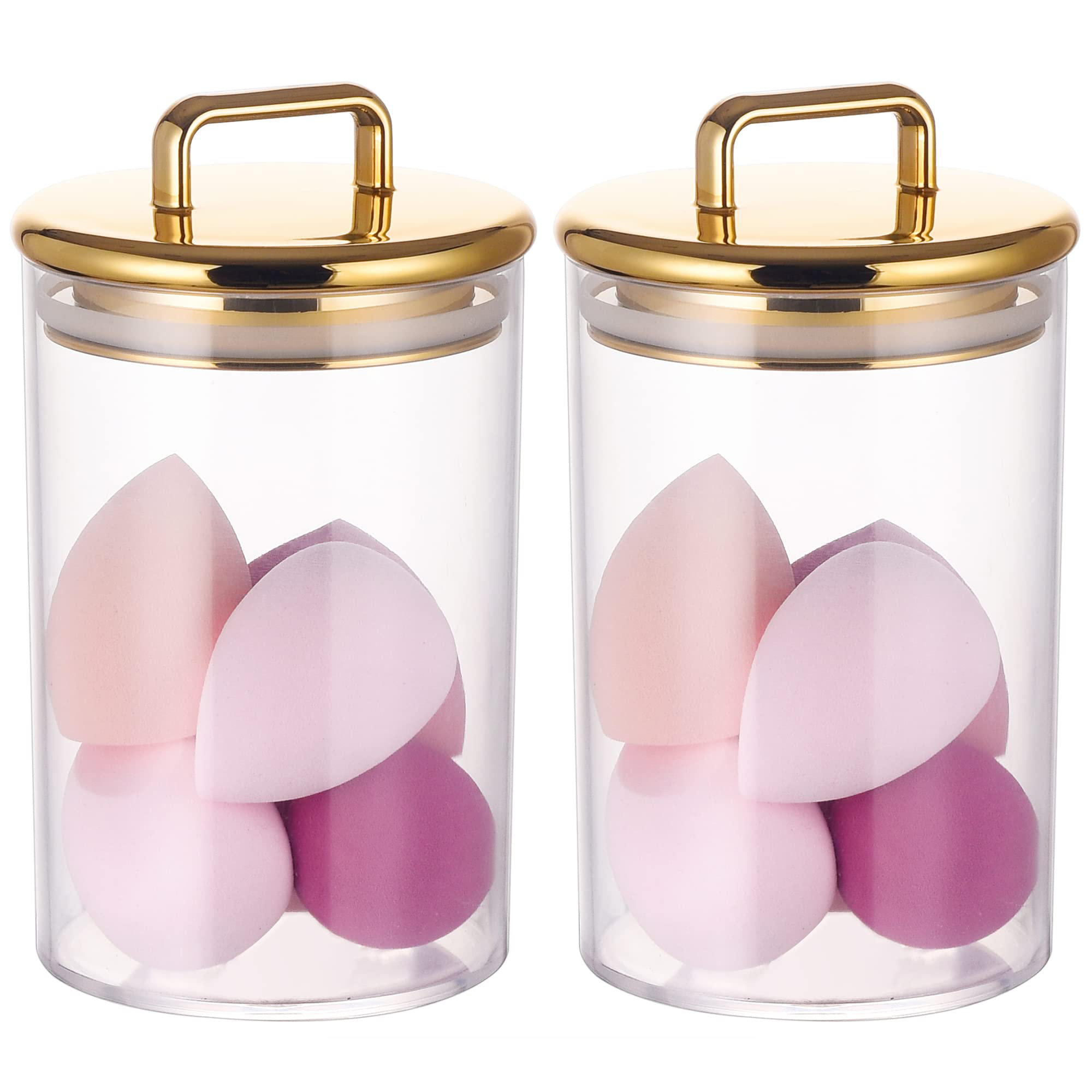 Mercer41 2 Pack 24 Oz Medium Acrylic Storage Apothecary Jar With Gold ...