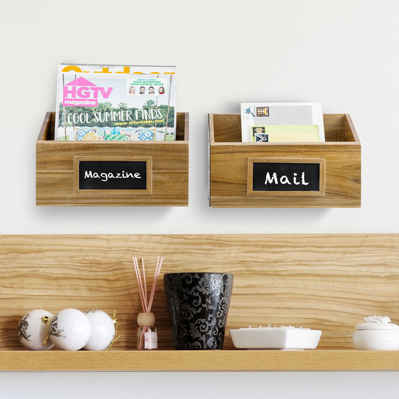 Loon Peak® Solid Wood Wall Mail Organizer Baskets | Wayfair