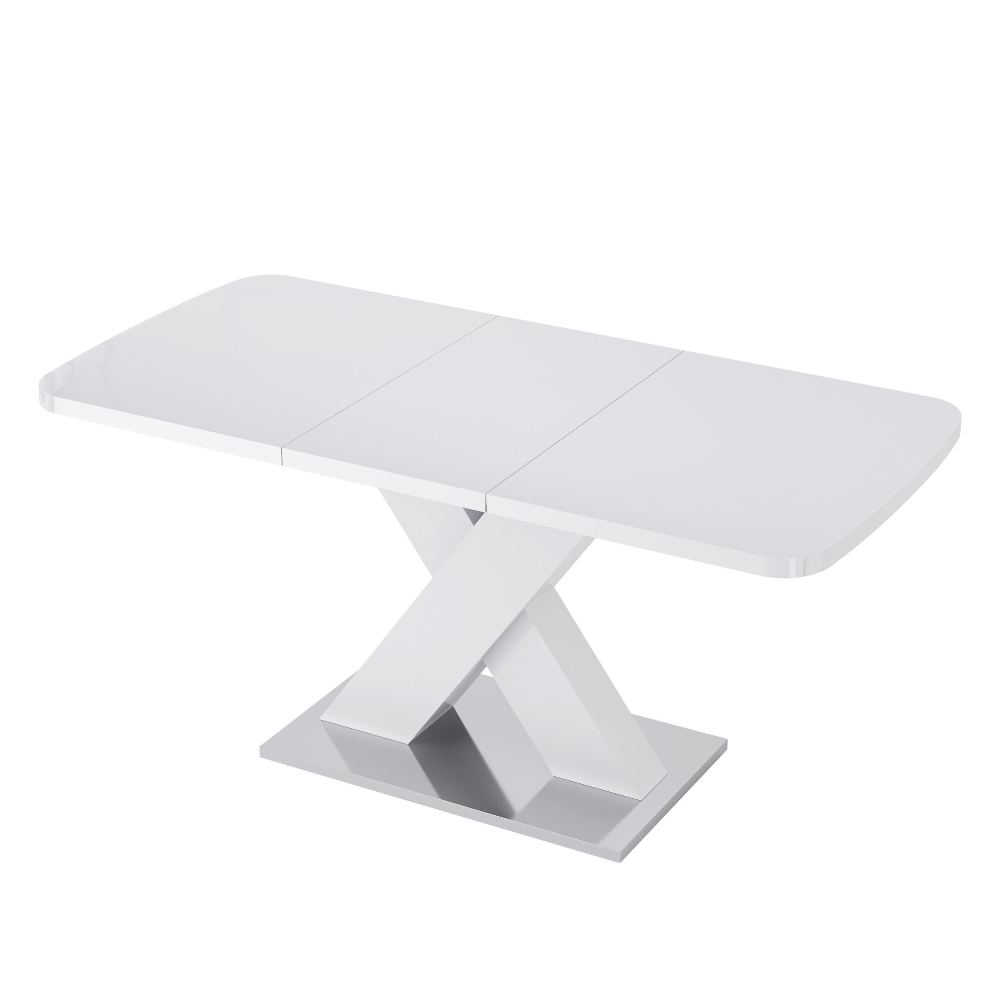 Latitude Run® Modern Rectangle Dining Table, Stretchable, White Table ...