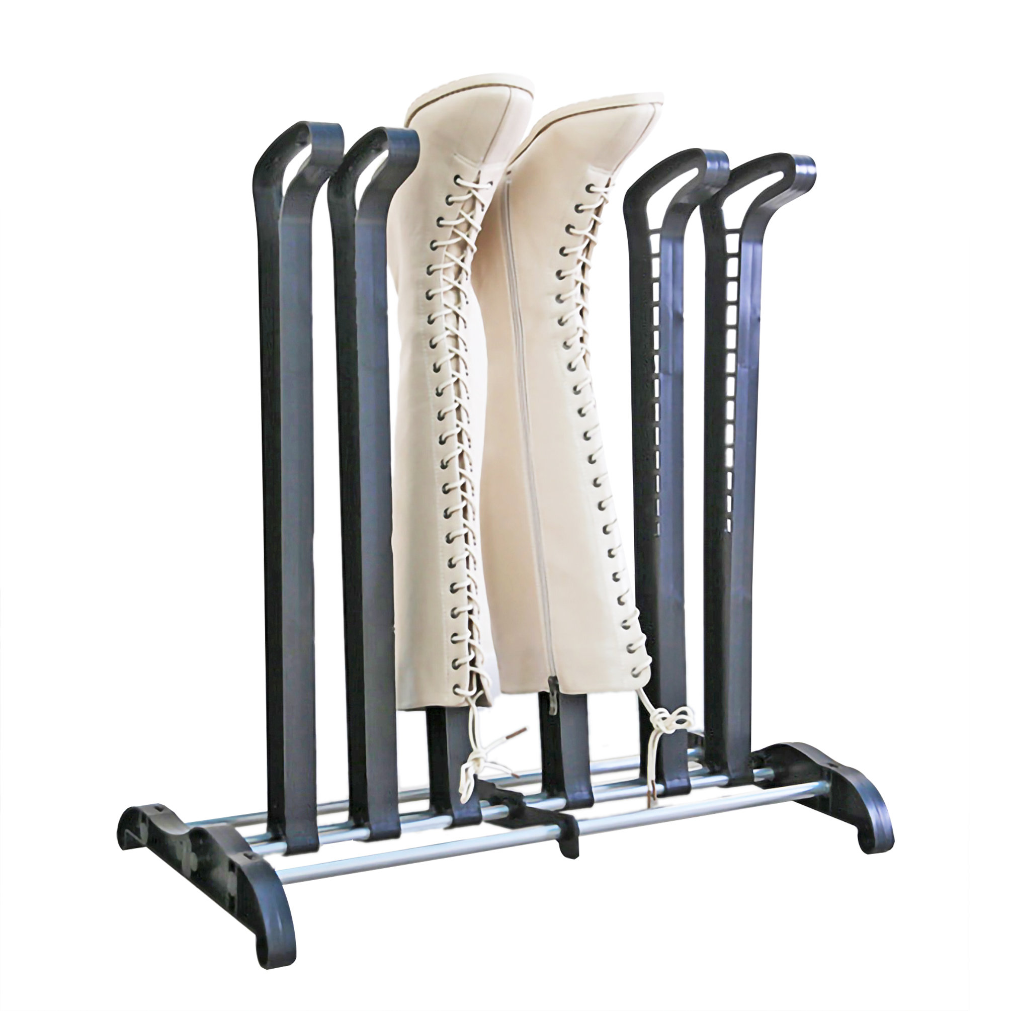 Rebrilliant 3-Pair Boots Rack Adjustable Spacing Heavy Duty Frame Black ...