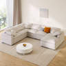 Latitude Run® 124.8" 7-Seater L-Shaped Sectional Sofa with Ottoman ...