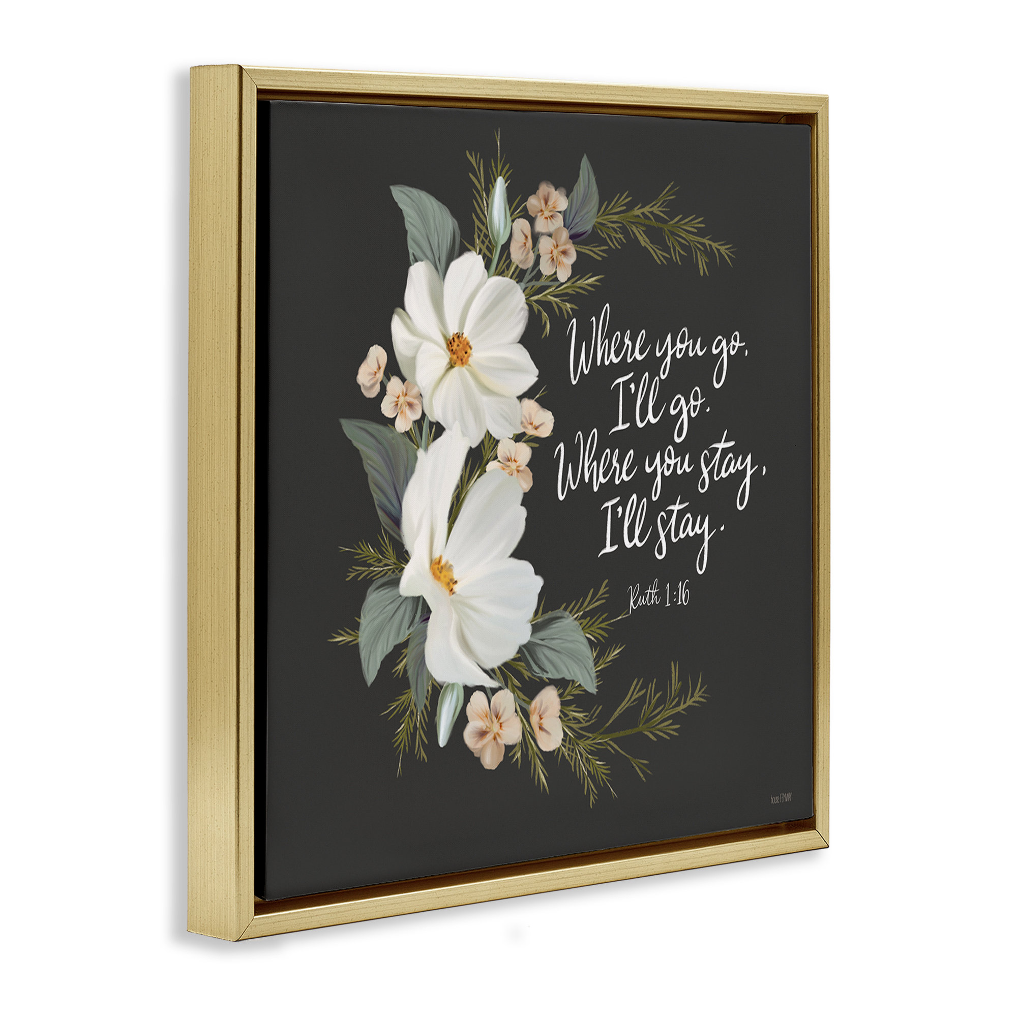 Lark Manor™ Spiritual Scripture with Florals Floater Canvas Wall Art by ...