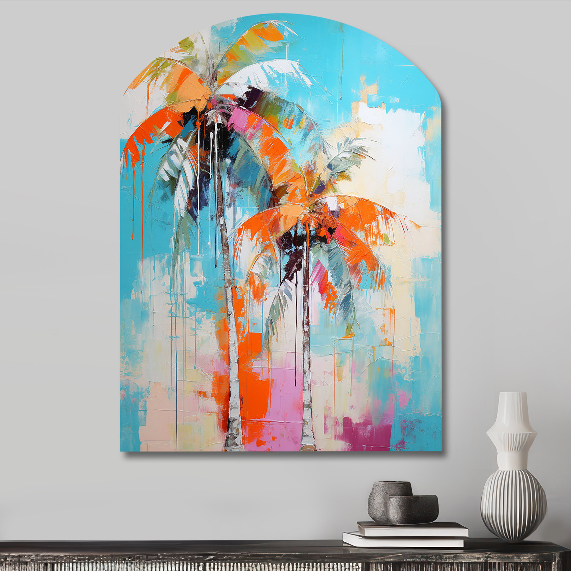 Design Art Palm Trees Palm VI - Arch Palms Metal Wall Decor ...