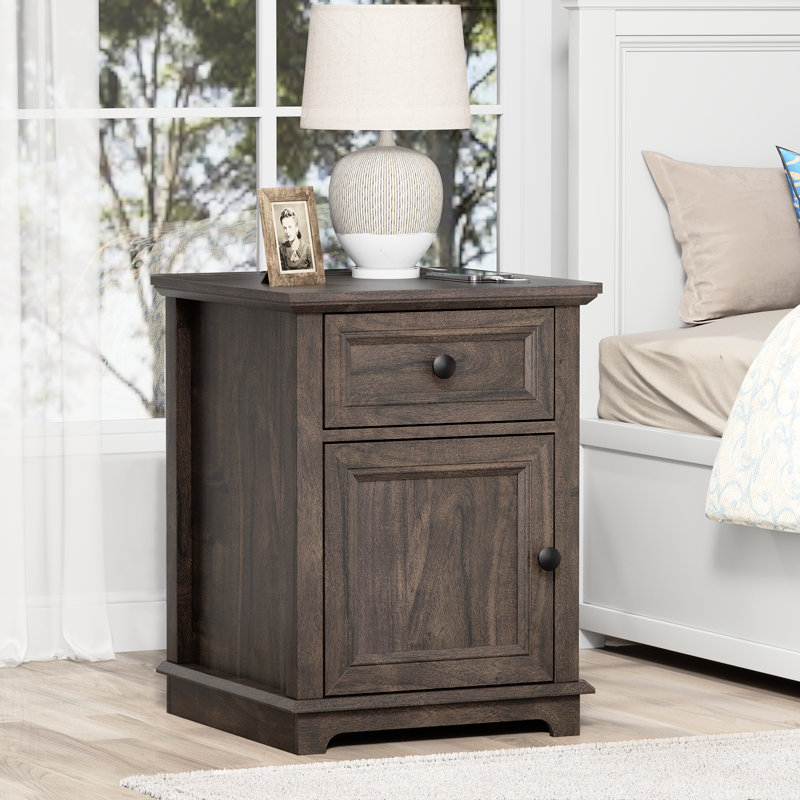 Red Barrel Studio® Branimir 1-Drawer Nightstands with Storage and Built ...