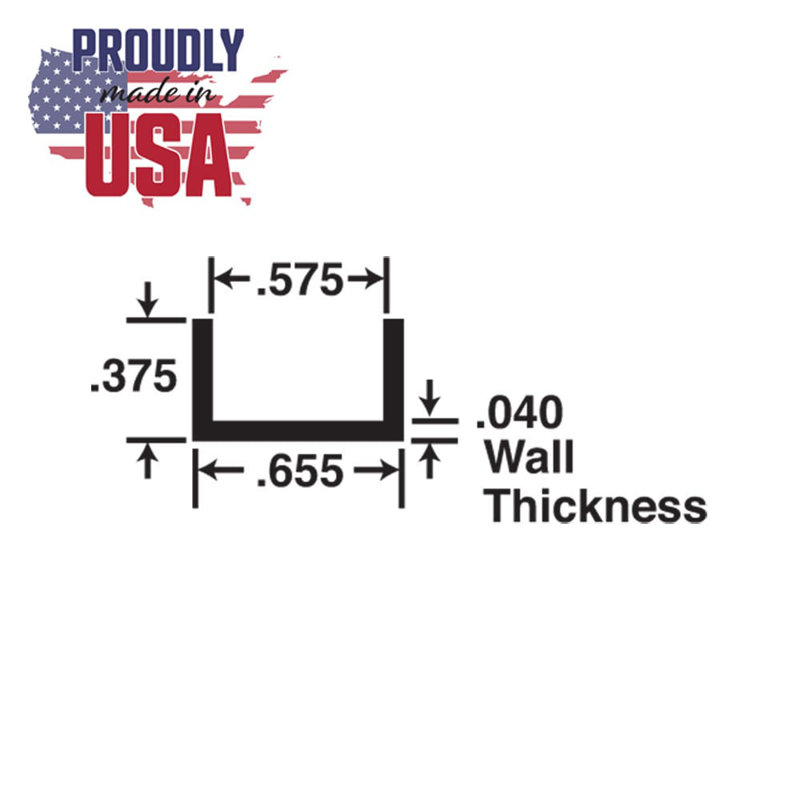 Outwater 9/16" Rigid PVC Black U Channel Moulding | Pack Of (13) 96In ...