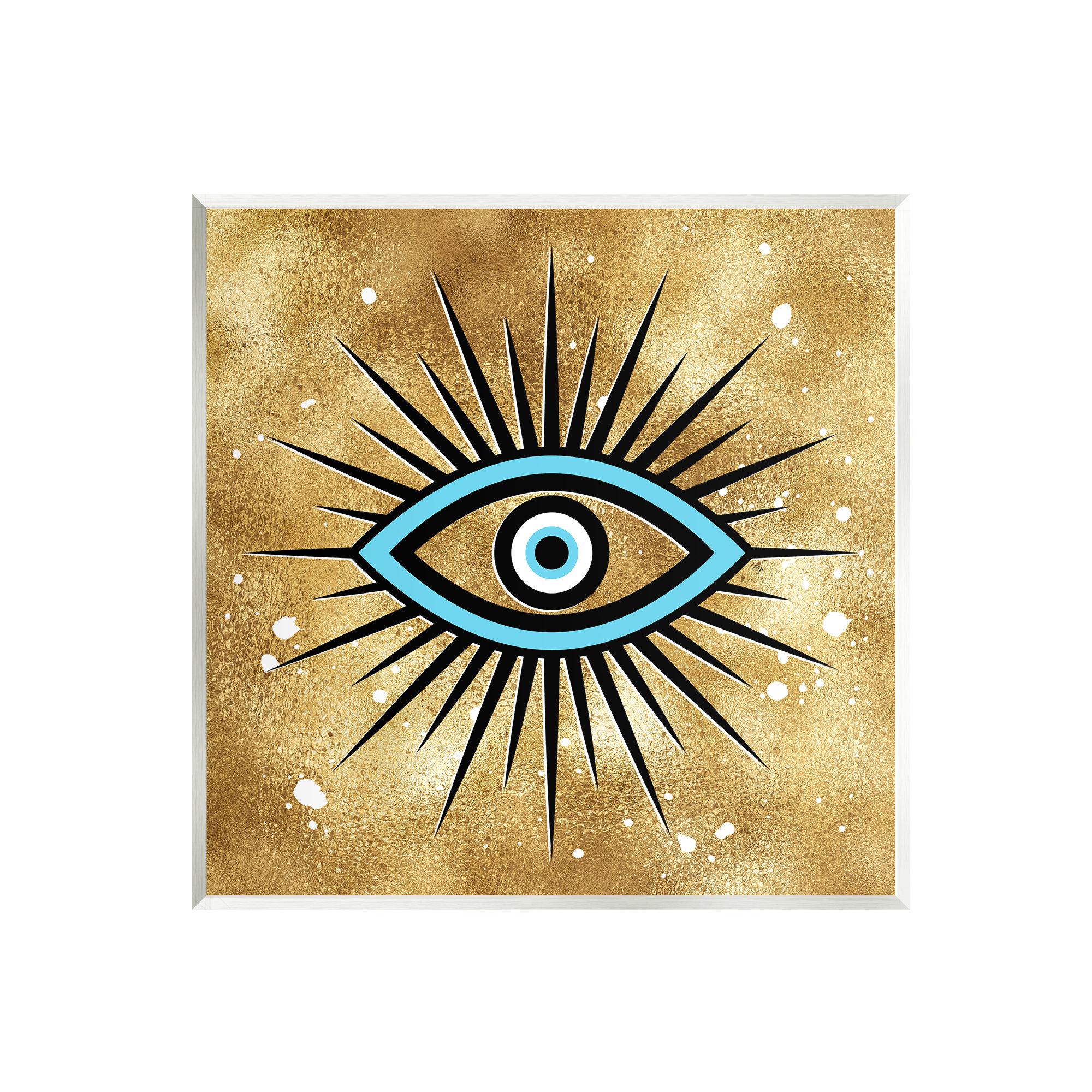 Stupell Industries Bb-456-Wood Evil Eye On Speckled Glam On Canvas by ...